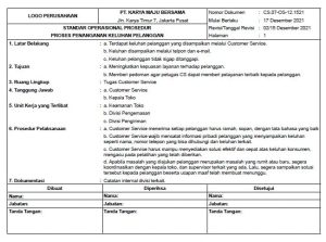 15+ Contoh SOP Perusahaan dll | Beserta Pengertian & Cara Membuatnya ...